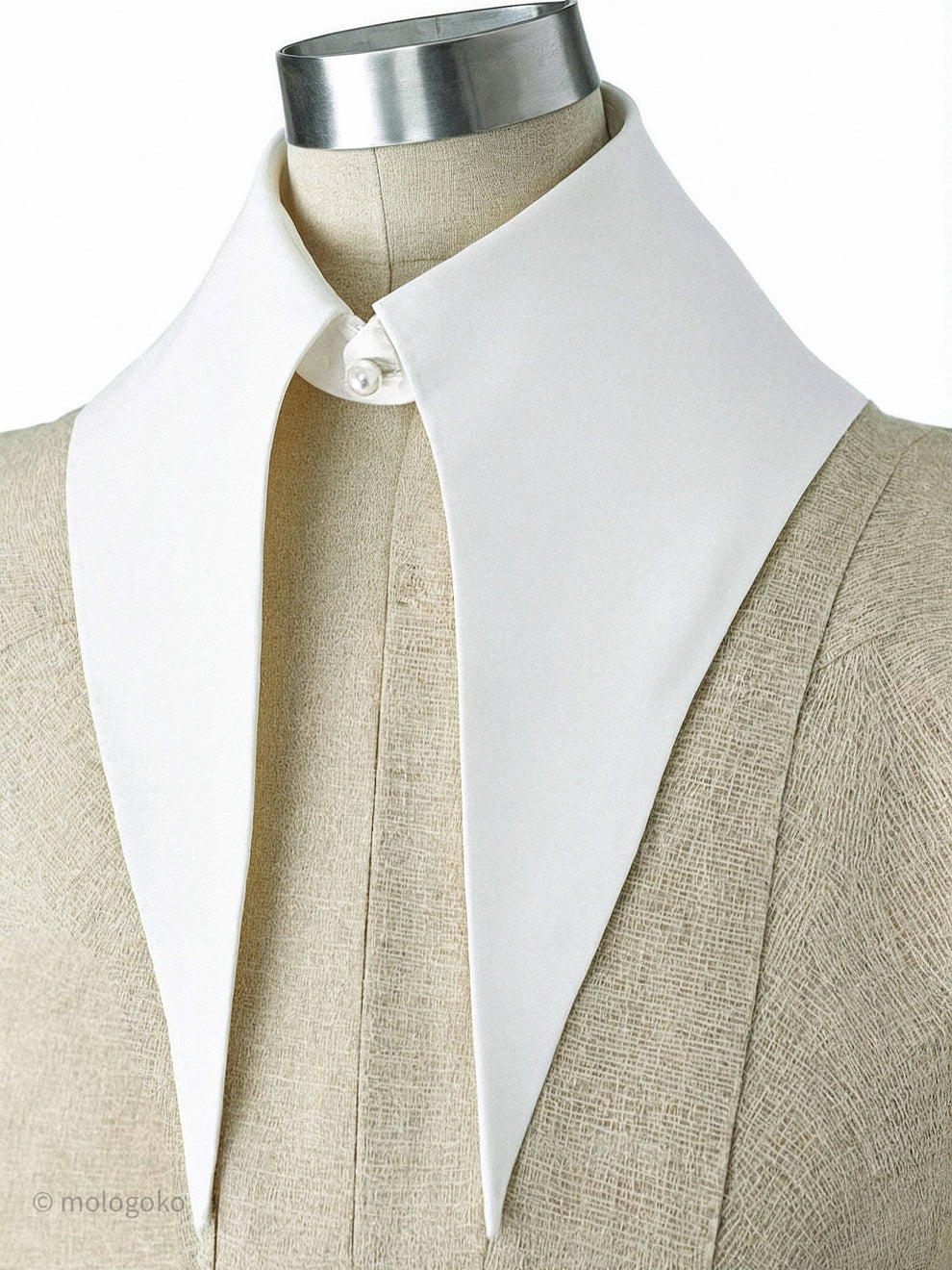 Large Removable White Pointy Collar – Mologoko Couture