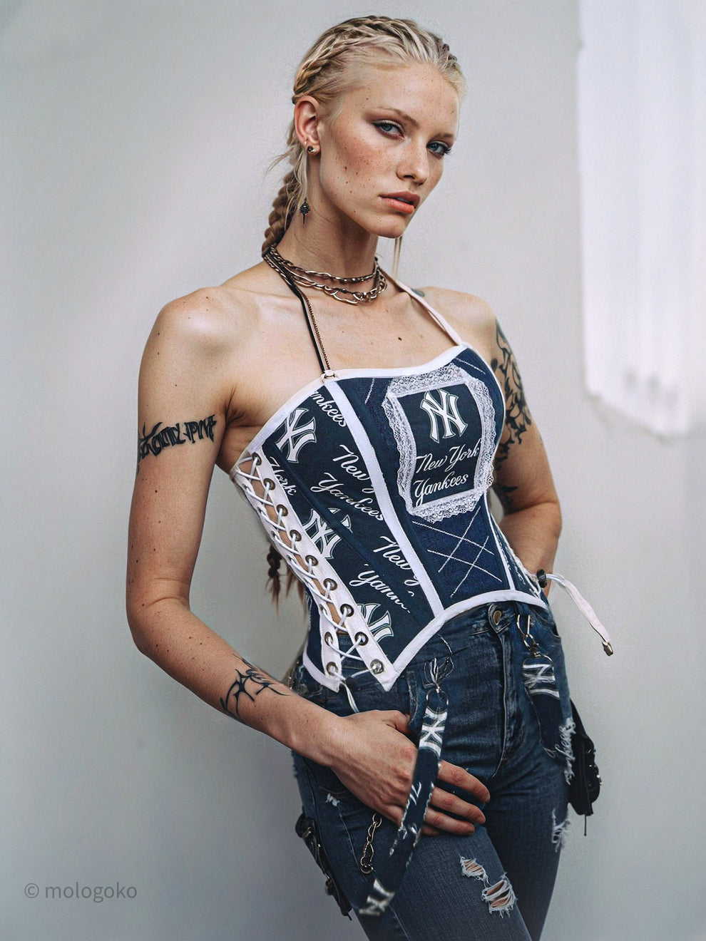 New York Yankees Baseball Team Corset Top – Mologoko Couture