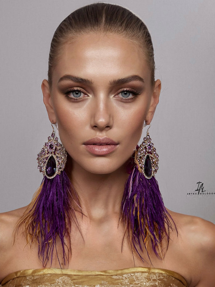 VIOLETA Dangle Statement Earrings – Mologoko Couture